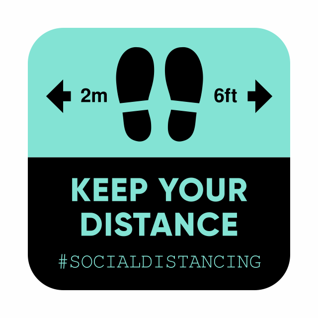 Corona Keep your distance 1.5Meter Sticker Decal FootPrint round 2m ...